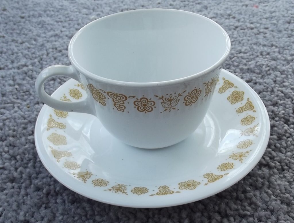 CORNING Butterfly Gold (Corelle) Cup & Saucer - D & J's Antiques and Things